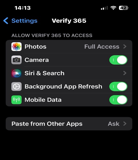 How do I enable camera permissions on my iPhone? – Verify 365 - Digital ...