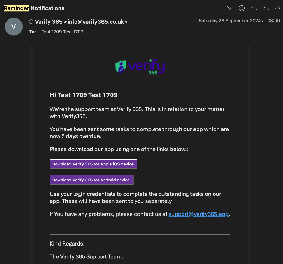 How to Stop Receiving Reminder Emails on Verify 365 – Verify 365 ...