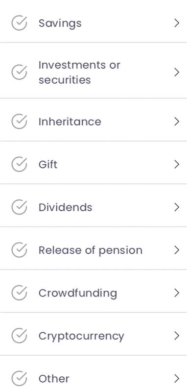 Add multiple finance sources to the "Source of Funds" section: – Verify ...