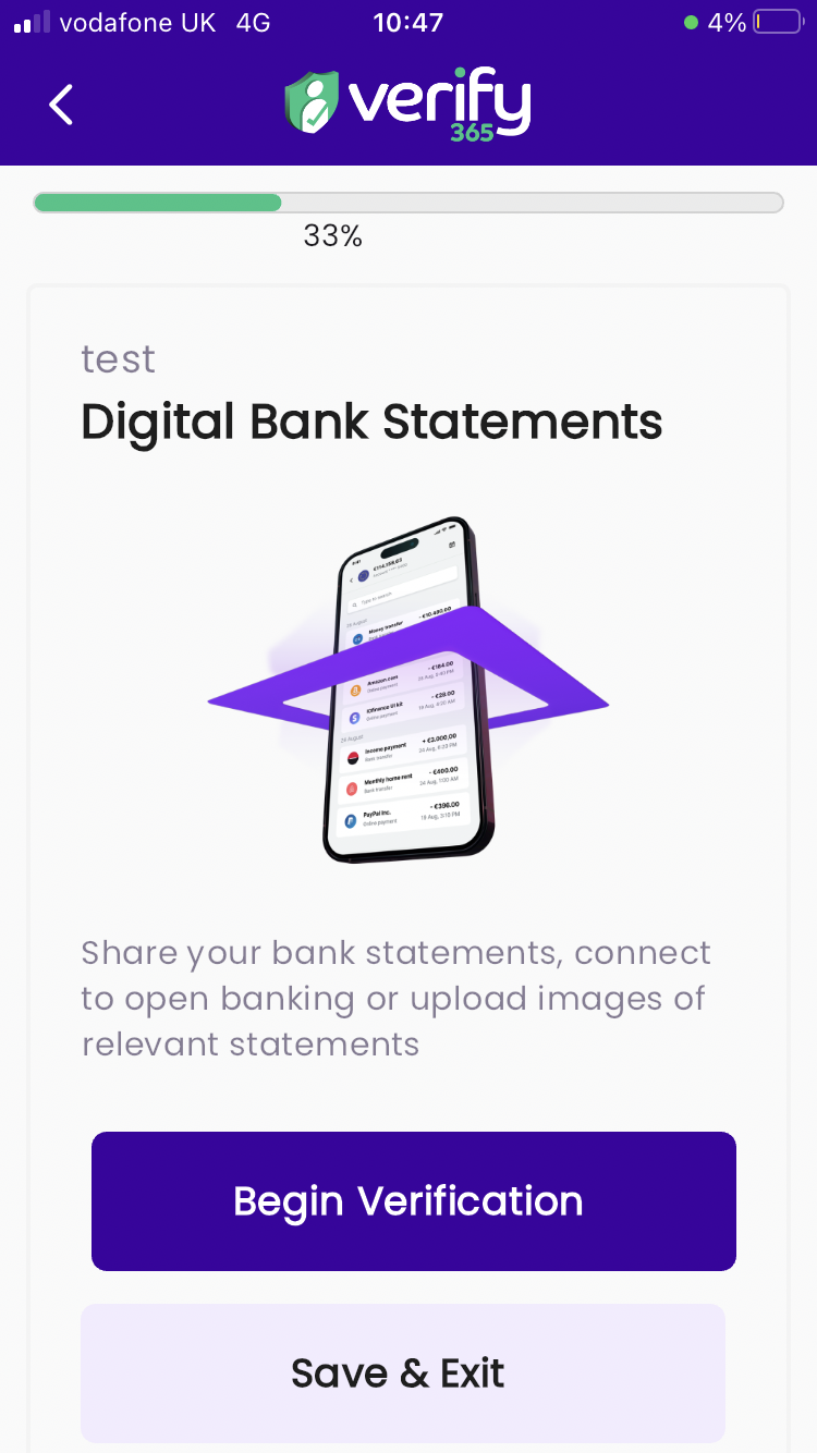 Uploading your bank statements. – Verify 365 - Digital Onboarding ...